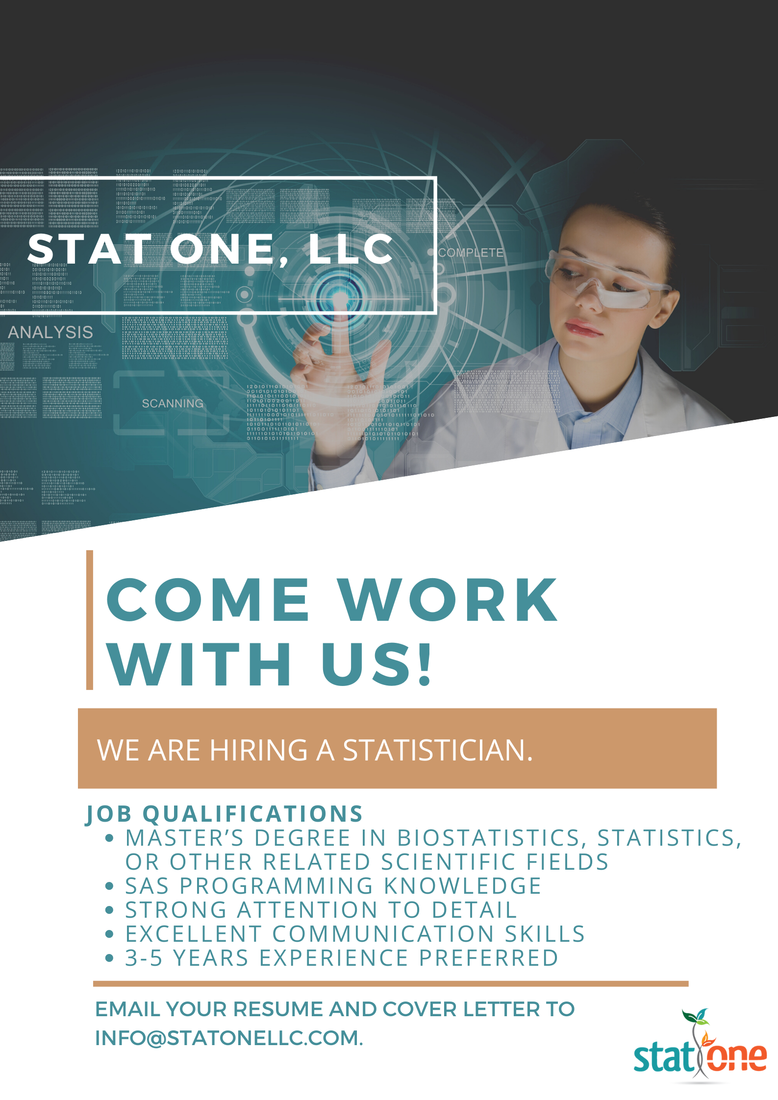 We are hiring a Statistician!